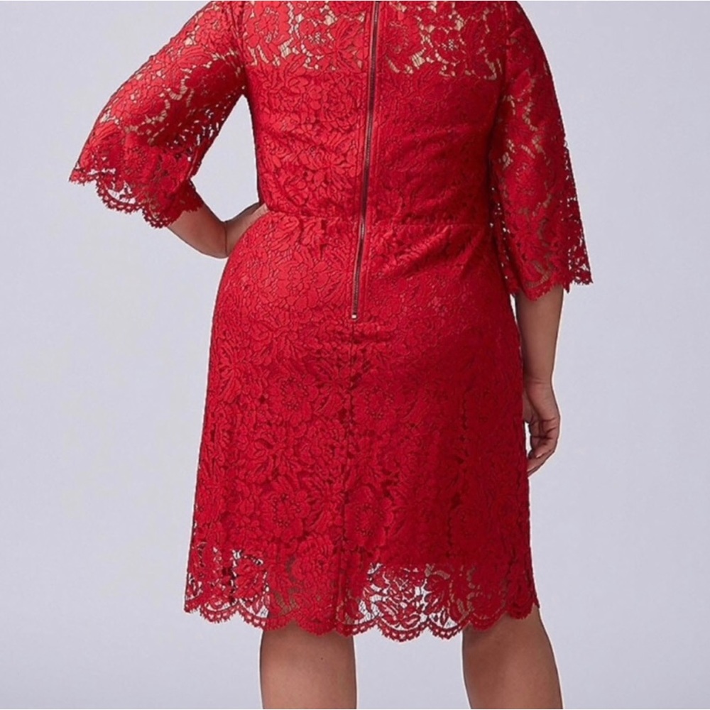 Lane Bryant Red Lace Fit And Flare Dress 20 - Gem